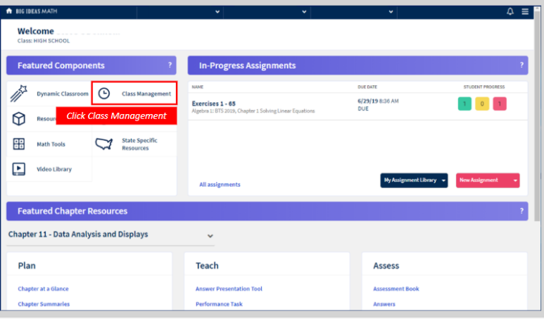 Big Ideas Math: Add a Class