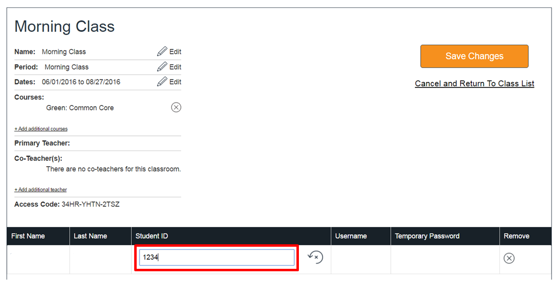 Big Ideas Math: Add a Student ID