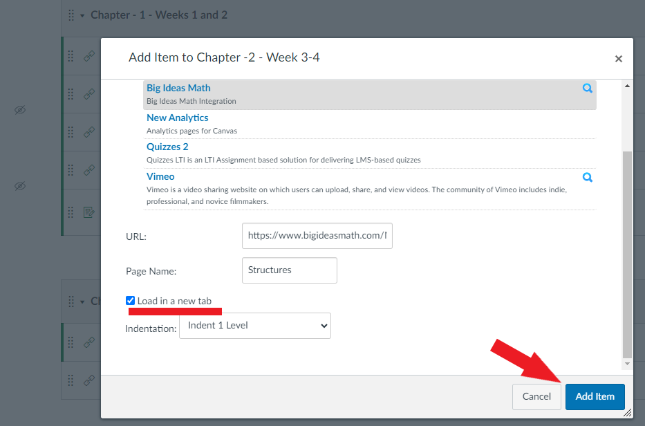 Canvas, Big Ideas Math: Add a Big Ideas Math Resource to a Canvas Course