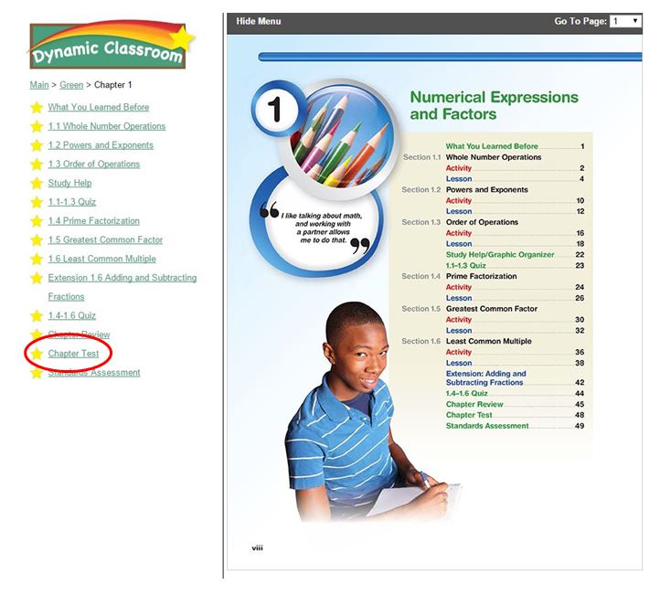 Big Ideas Math: The Chapter Test