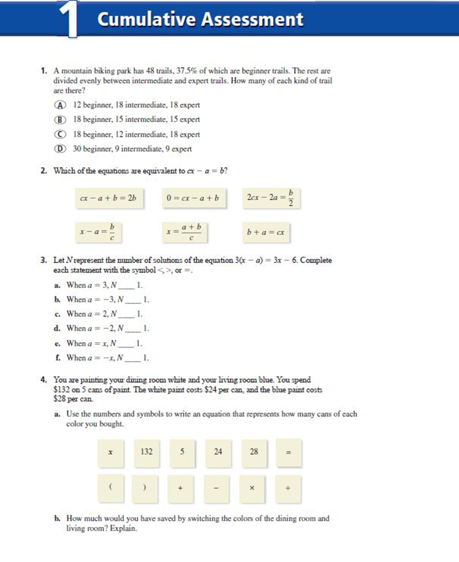 Big Ideas Math: What is the Cumulative Assessment?