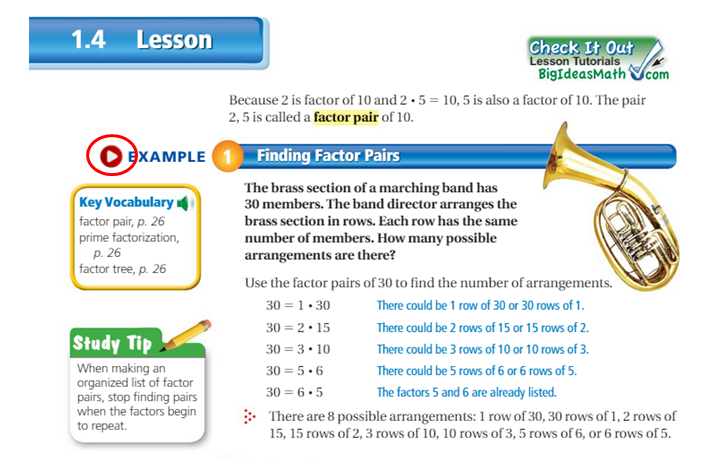 Big Ideas Math: Lesson Tutorial Videos