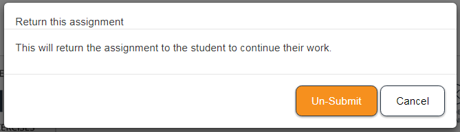 Big Ideas Math: How can I return an assignment to my student?